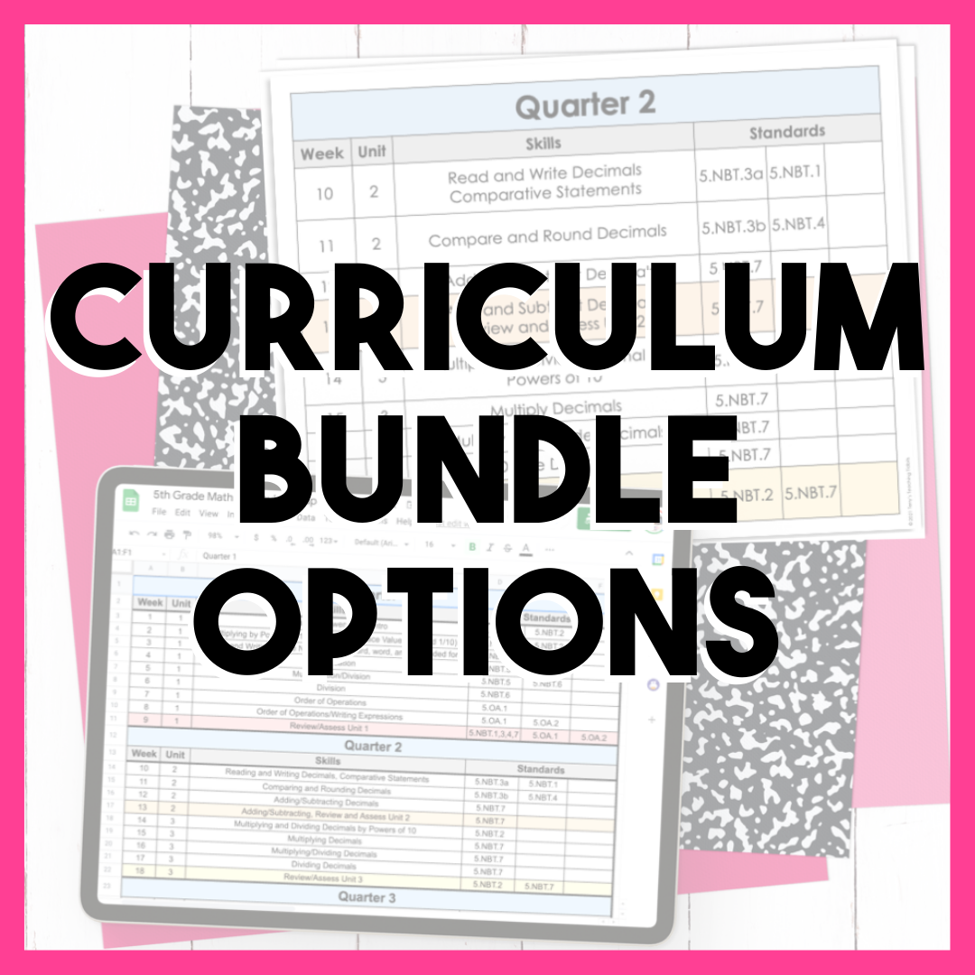 5th Grade Math Curriculum Bundle Options – Terry's Teaching Tidbits