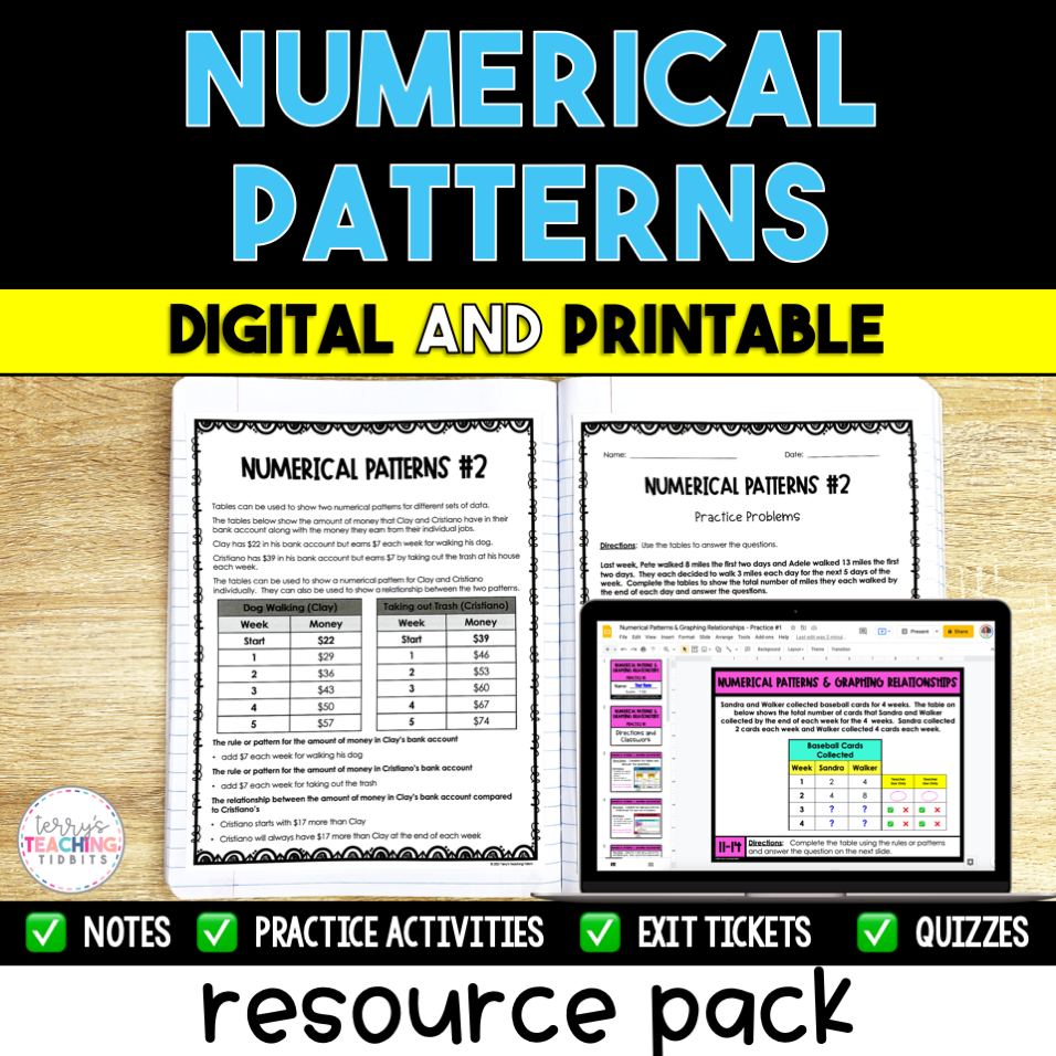Numerical Patterns Resource Options – Terry's Teaching Tidbits