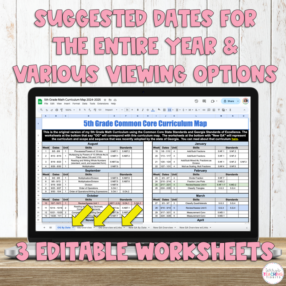 5th Grade Math Curriculum Map *Updated with NEW Georgia Math Standards ...