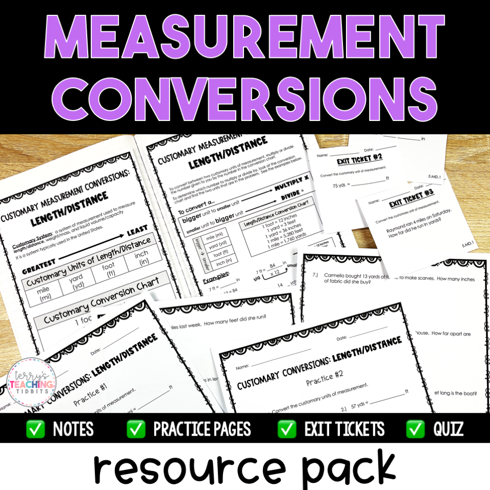 Measurement Conversions Resource Pack - Printable – Terry's Teaching ...
