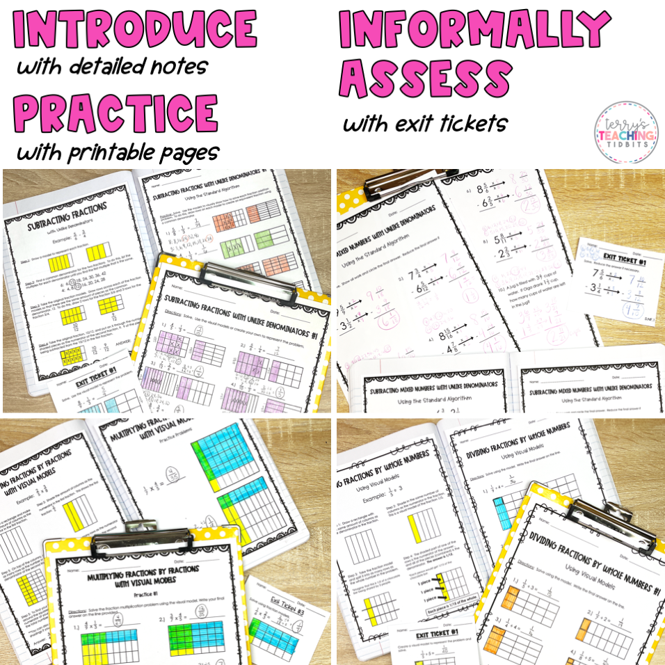 5th Grade Fractions Bundle - Add, Subtract, Multiply, & Divide - Print ...