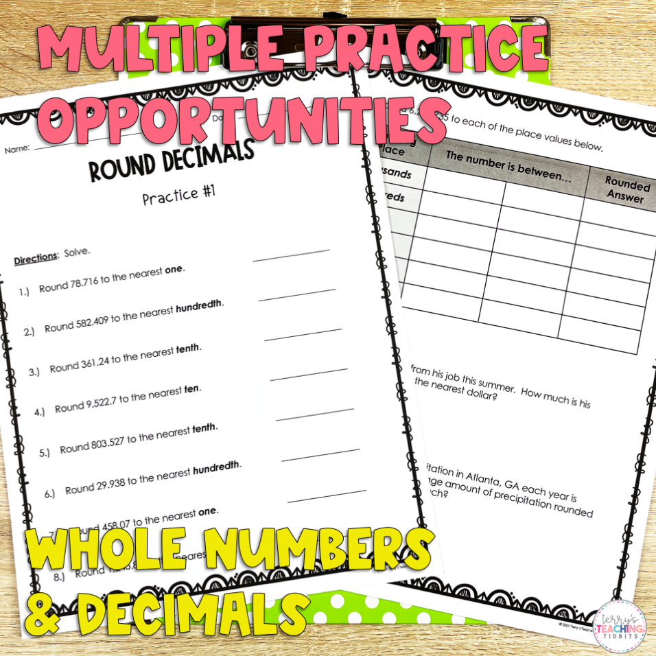Round Decimals Resource Pack - Printable – Terry's Teaching Tidbits