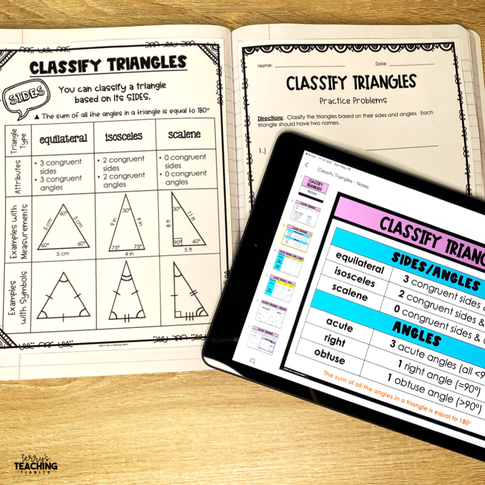 Classifying Triangles Graphic Organizer