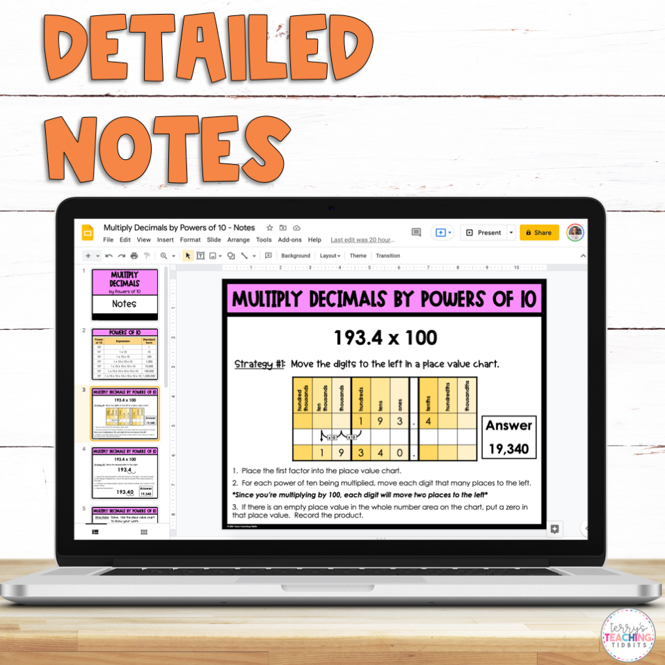 Multiply and Divide by Powers of 10 - NEW Georgia Math Standards for 5 ...