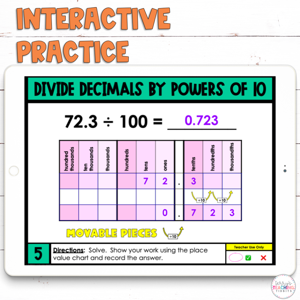 Multiply and Divide by Powers of 10 - Digital – Terry's Teaching Tidbits
