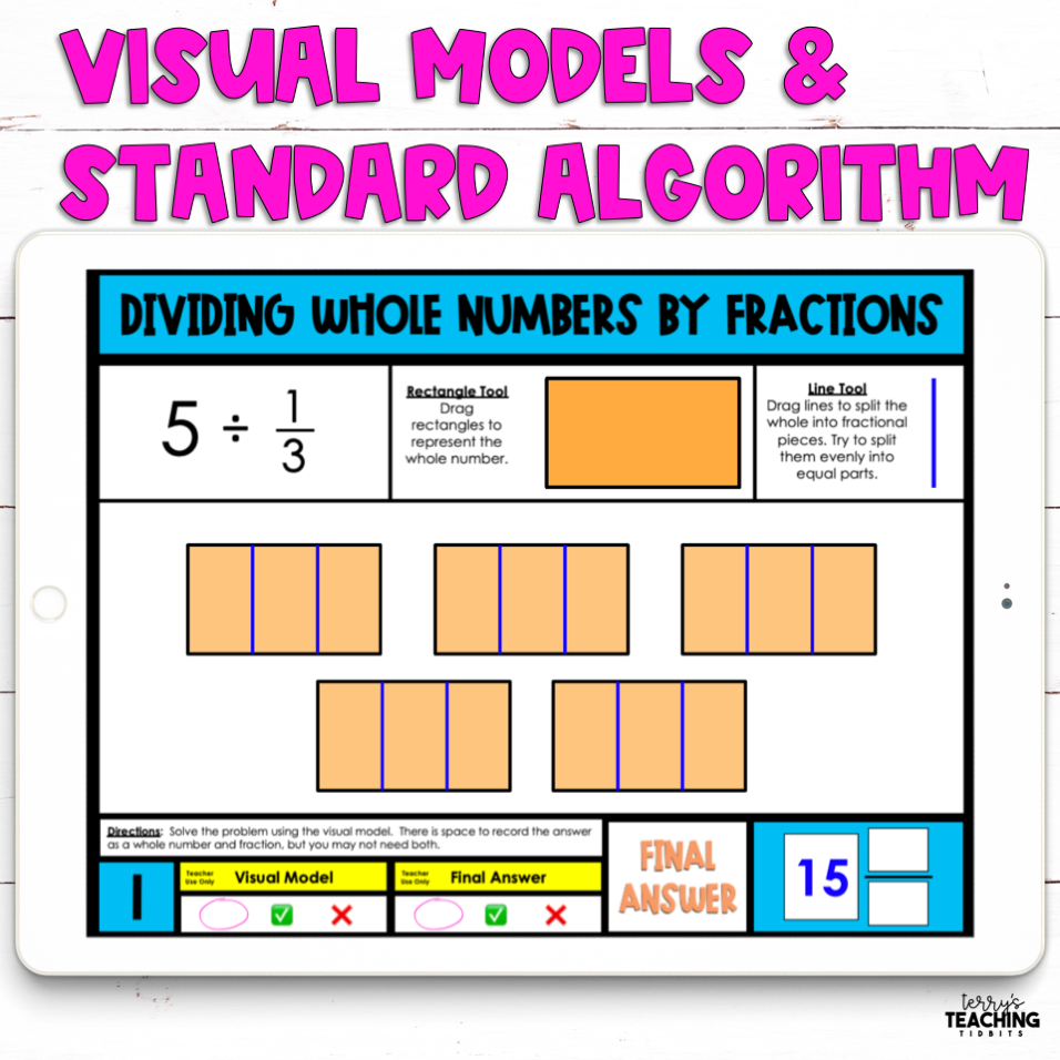 Divide Fractions with Visual Models Included - Digital – Terry's ...