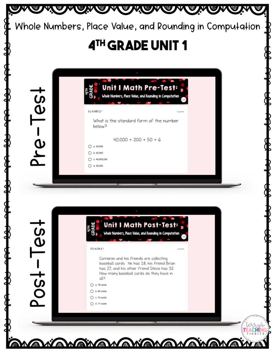 Whole Numbers, Place Value, & Rounding in Computation Digital Test Pac ...
