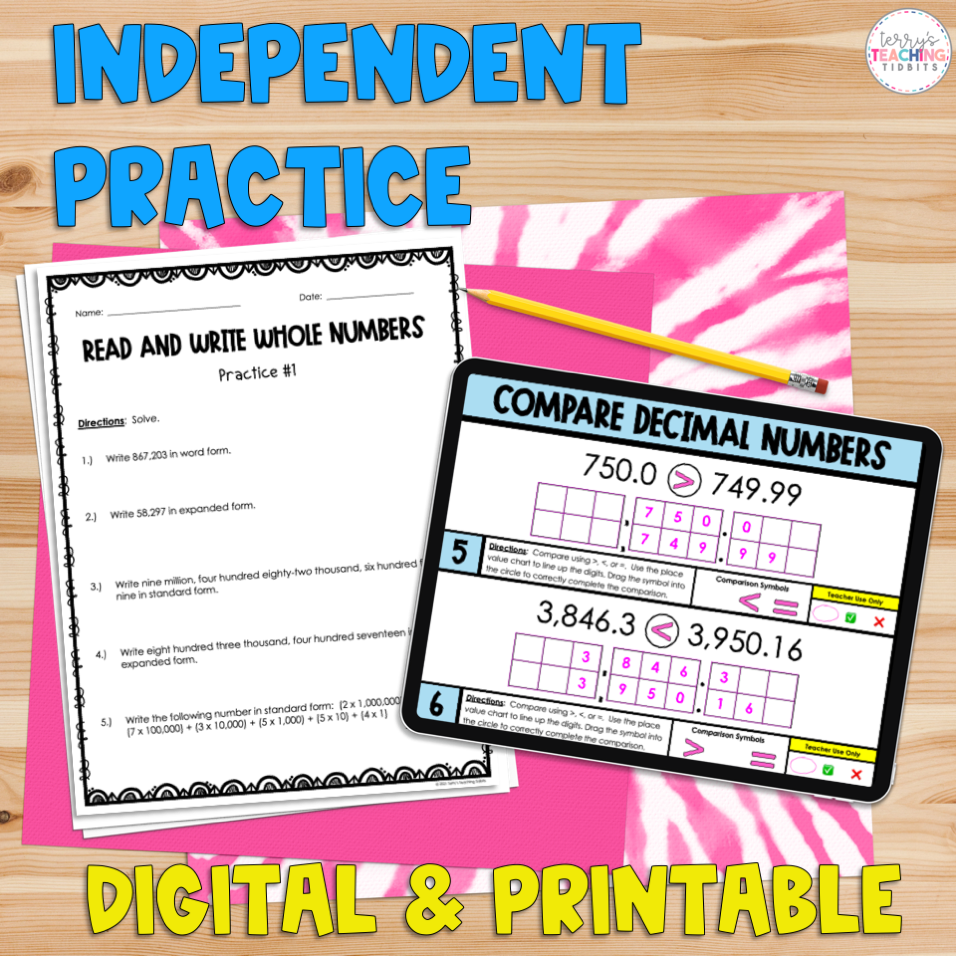 Read, Write, & Compare Numbers Resource Bundle - Digital & Printable ...