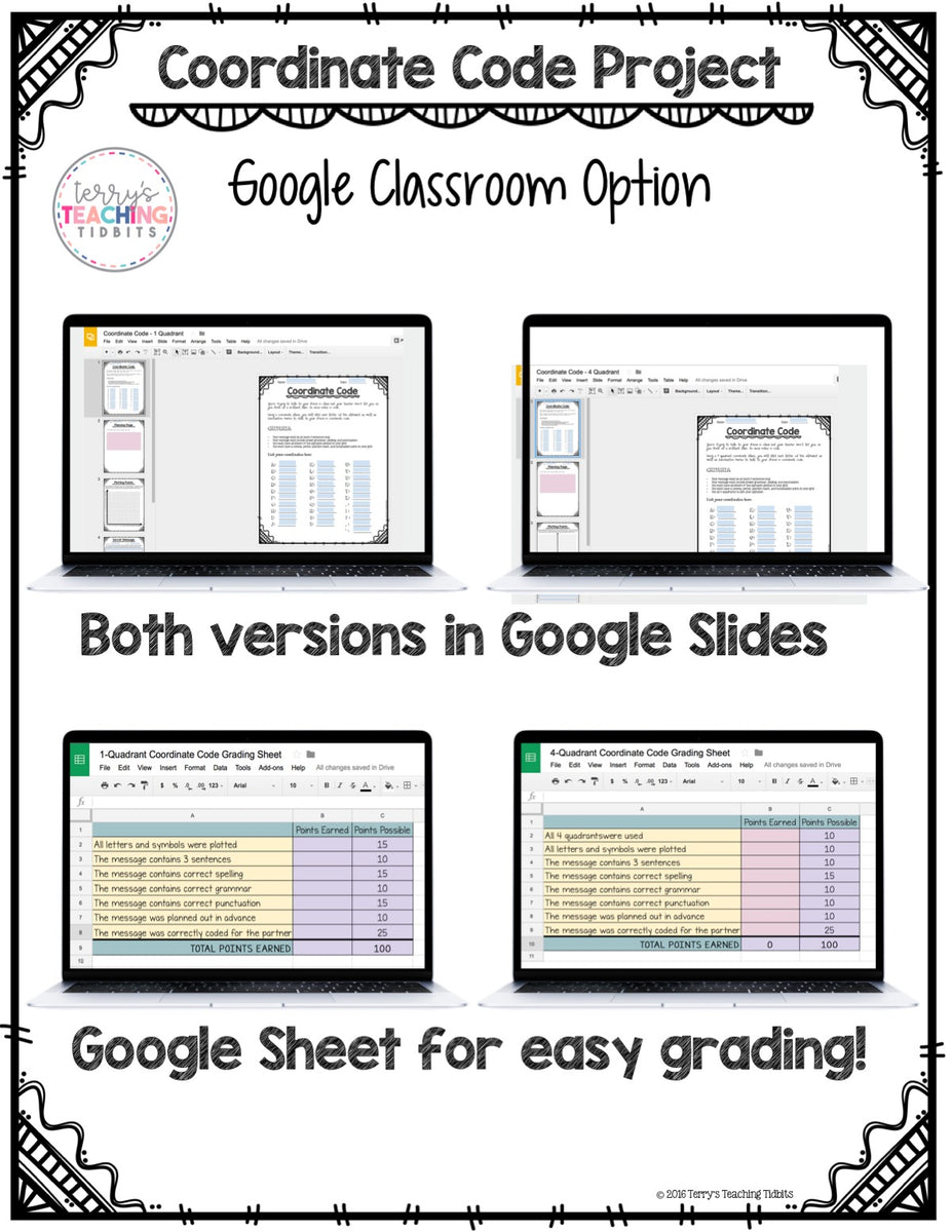 Coordinate Code: A Fun Project for 1 and 4 Quadrant Coordinate Grids ...