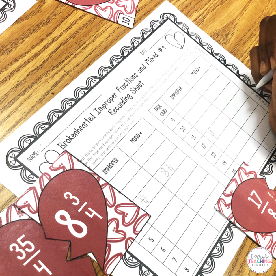 Valentine's Day Fractions Task Cards – Terry's Teaching Tidbits