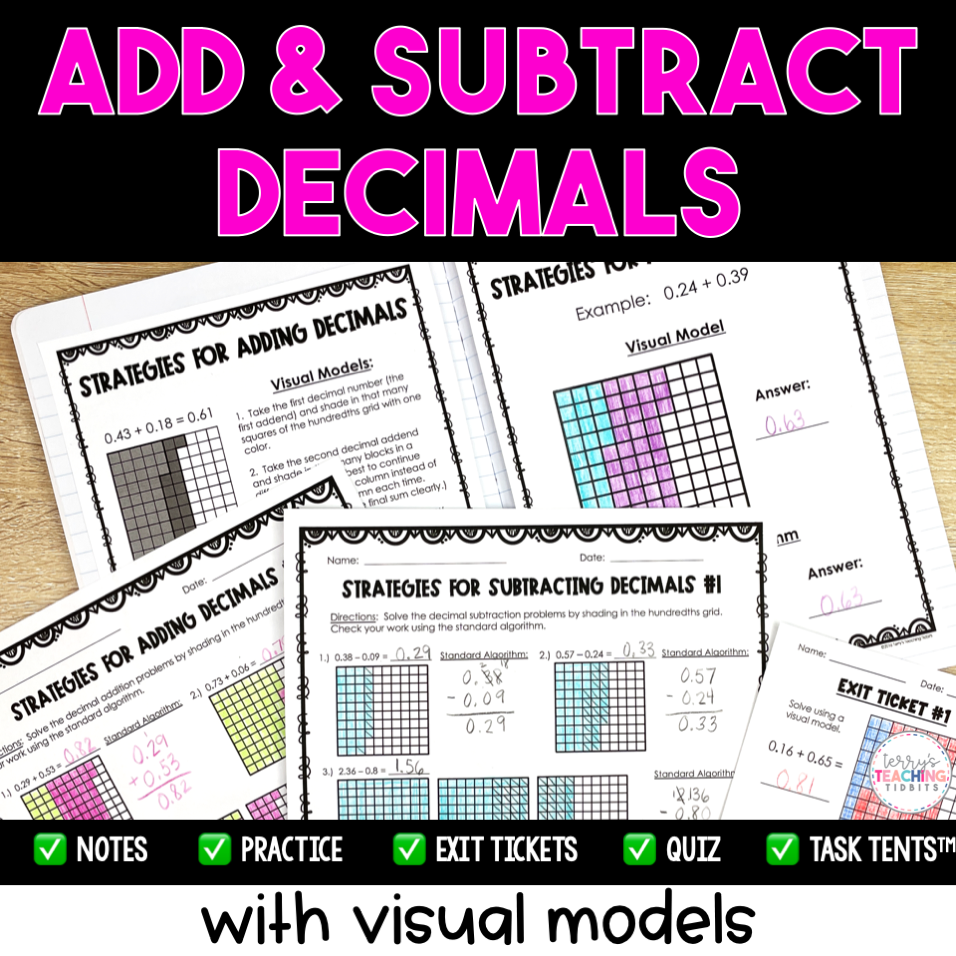 Add and Subtract Decimals - Printable – Terry's Teaching Tidbits