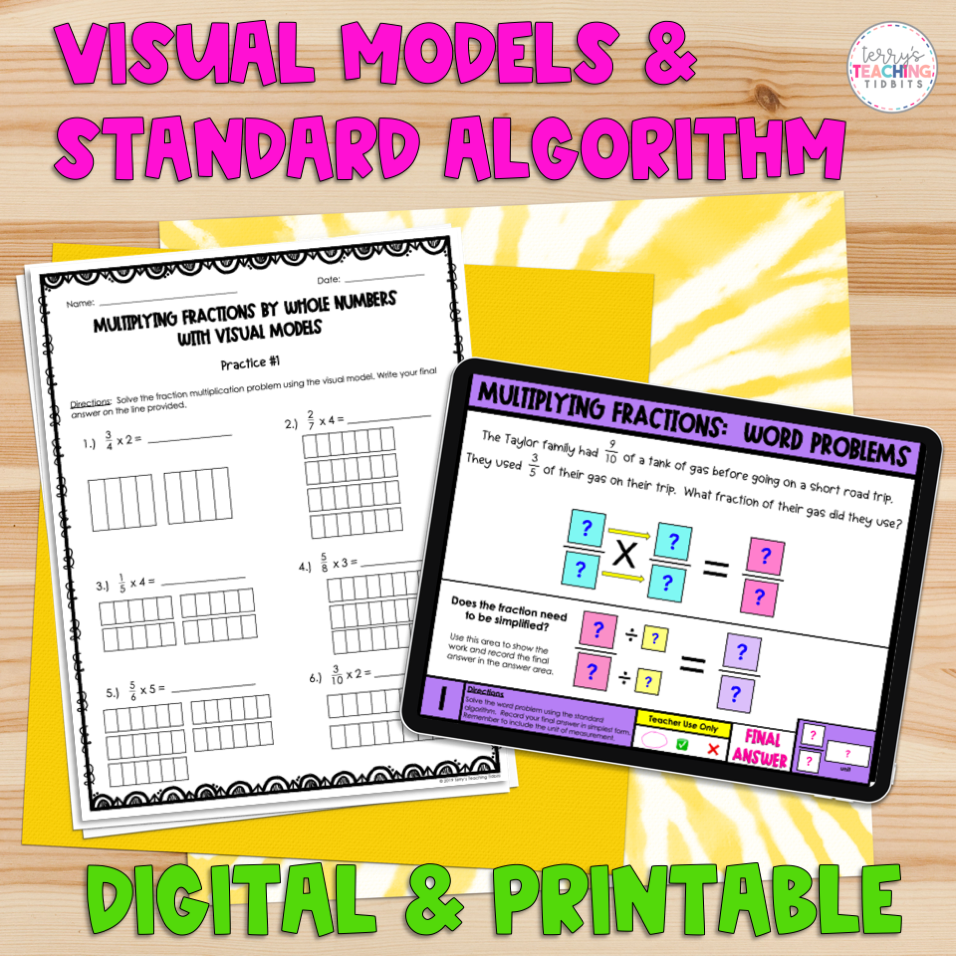 Multiply Fractions Digital & Printable Resource Pack - Visual Models I ...